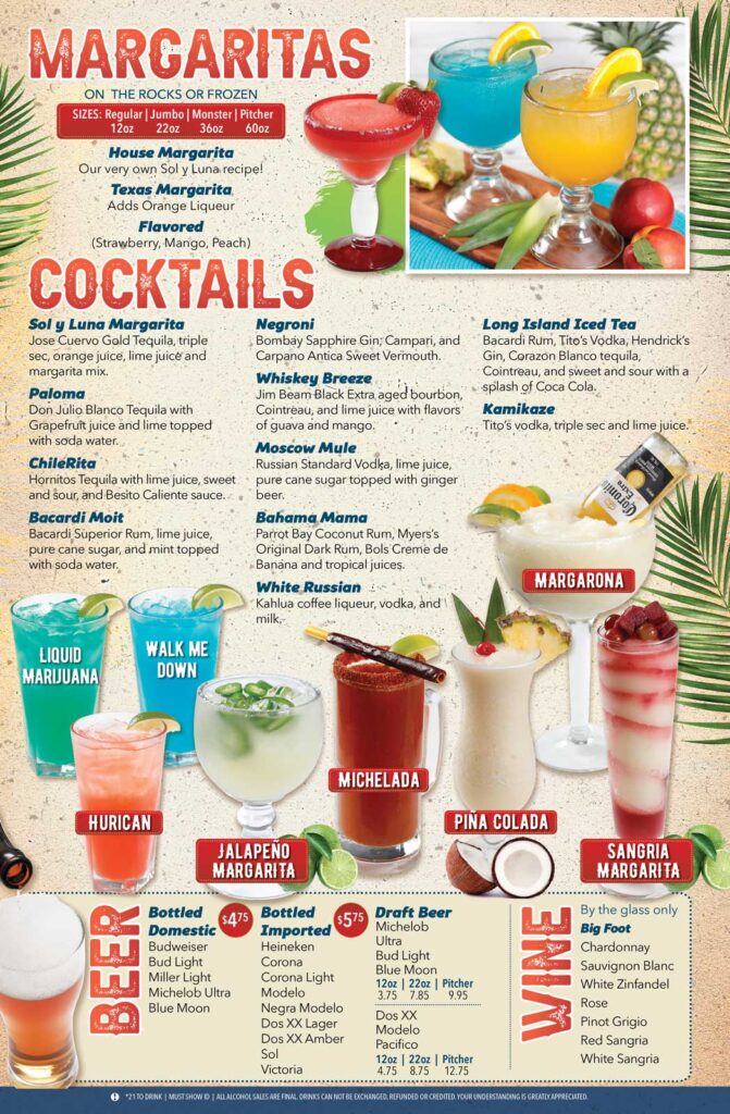 Menu - Sol y Luna Mexican Grill